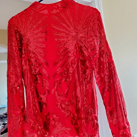 Boston Proper | Tops | Boston Proper Red Sequin Top | Poshmark